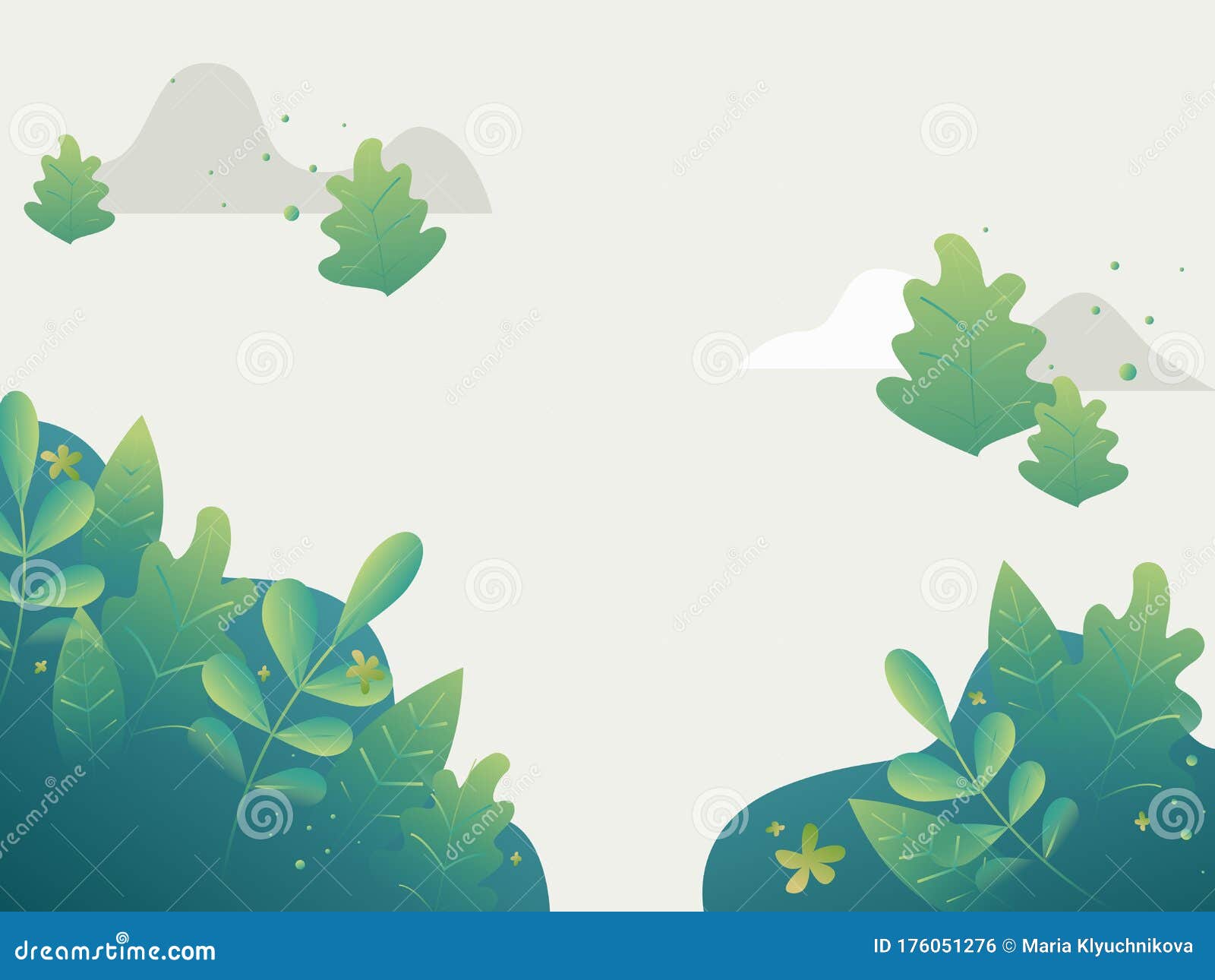 Fantasy Leaves Background Template. Vector Illustration, Flat Design ...