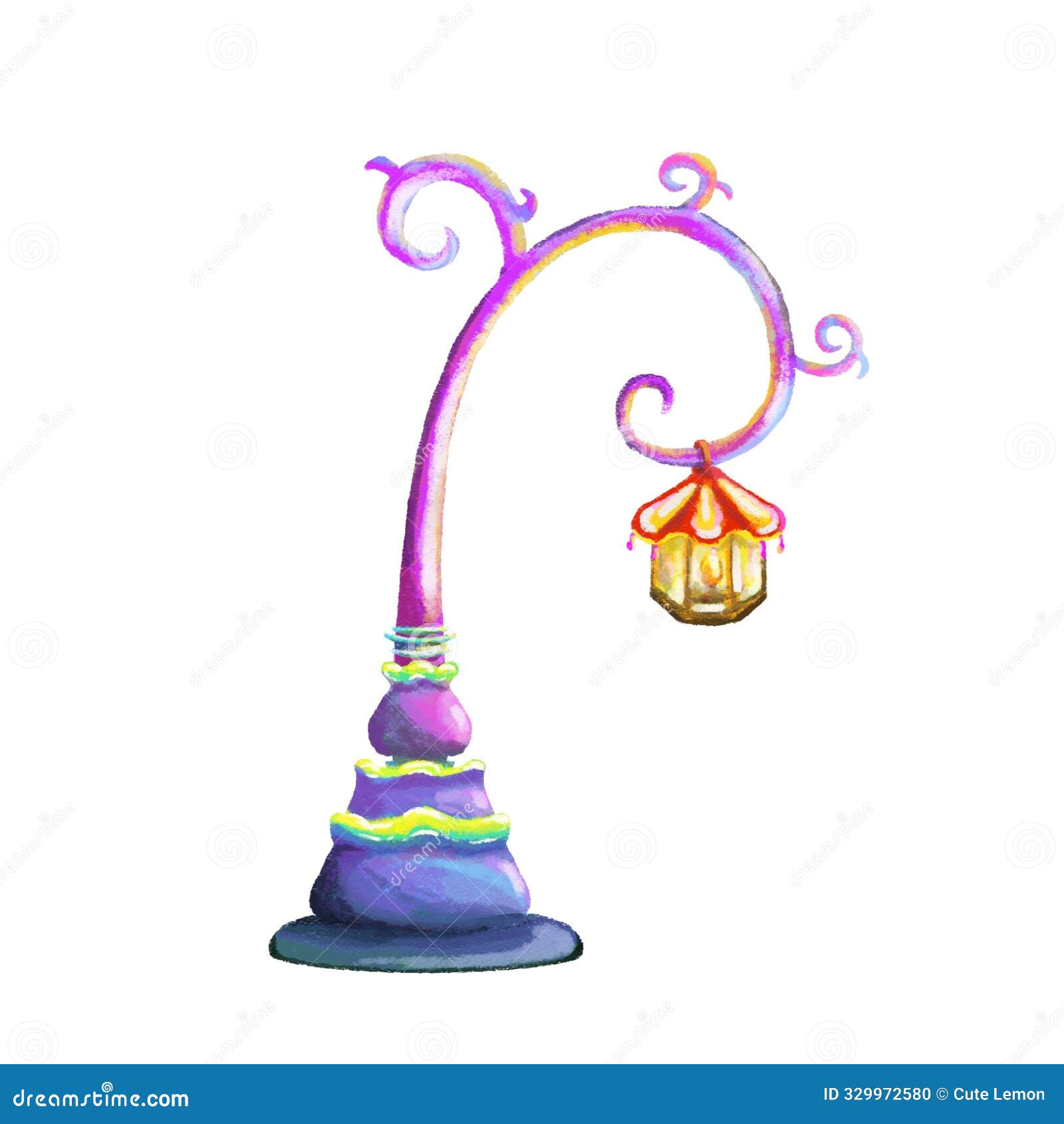 Pink Fantasy Street Light Illustration Stock Illustration ...