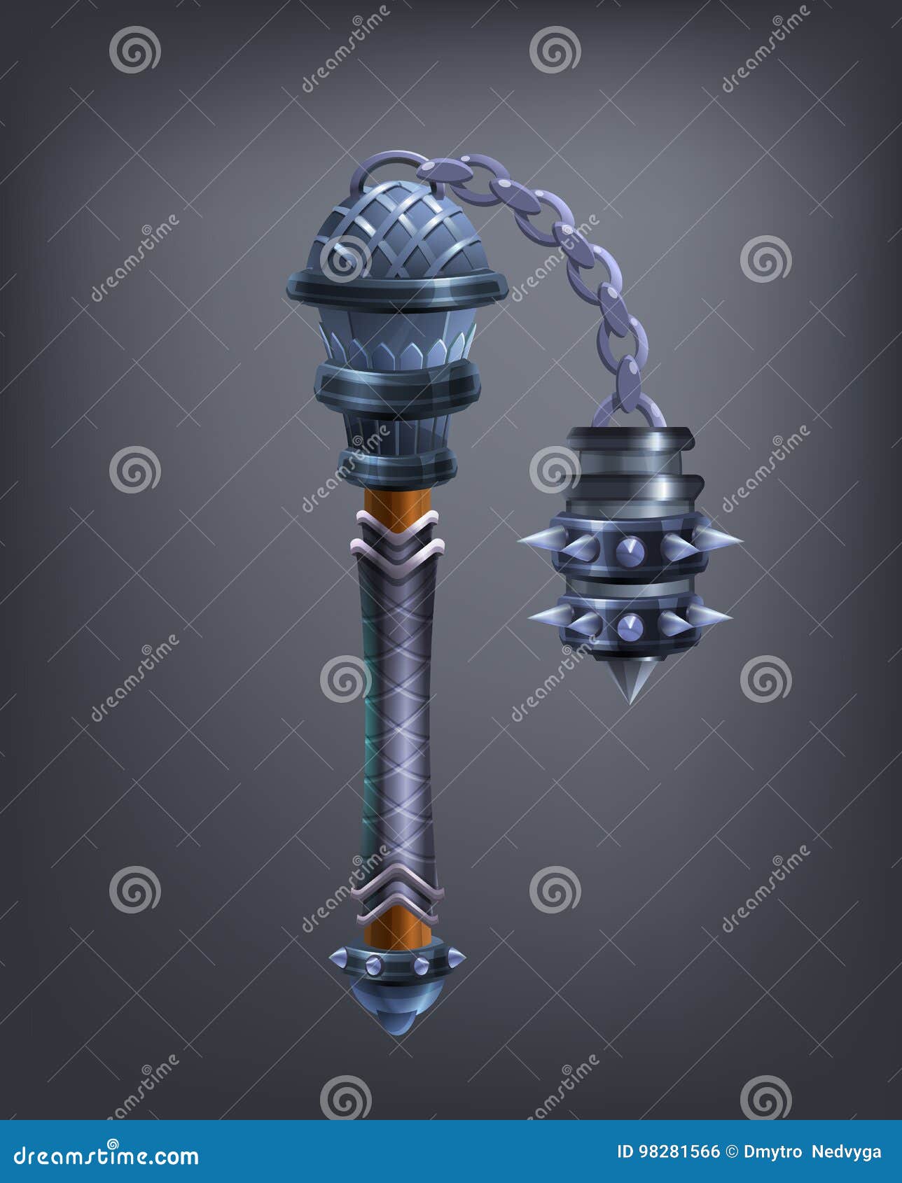 Mace Weapon Medieval Vector Illustration. Military War Warrior Icon ...
