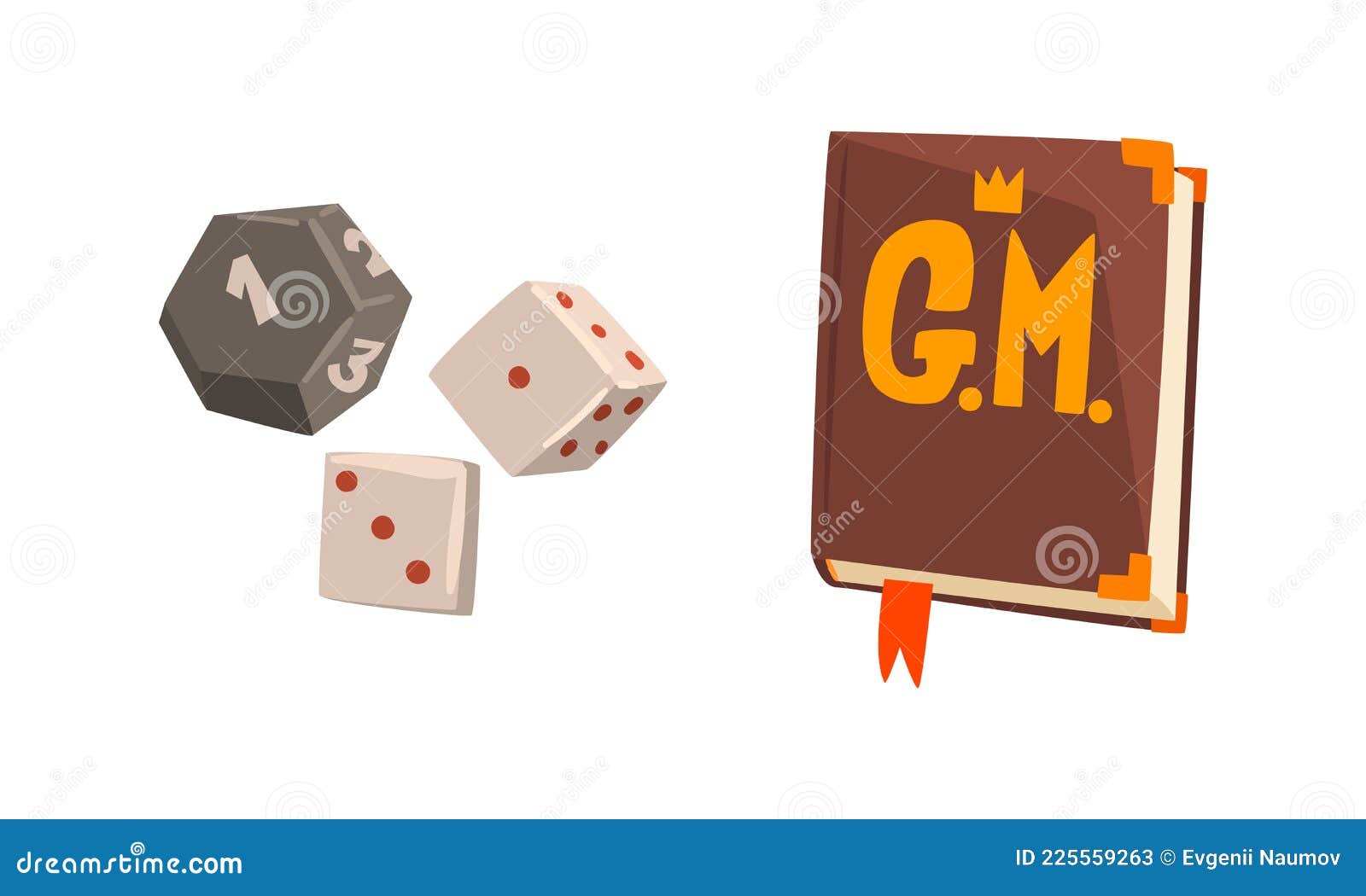 Fantasy Magic Board Game User Interface Set, Dice Cubes and Book ...