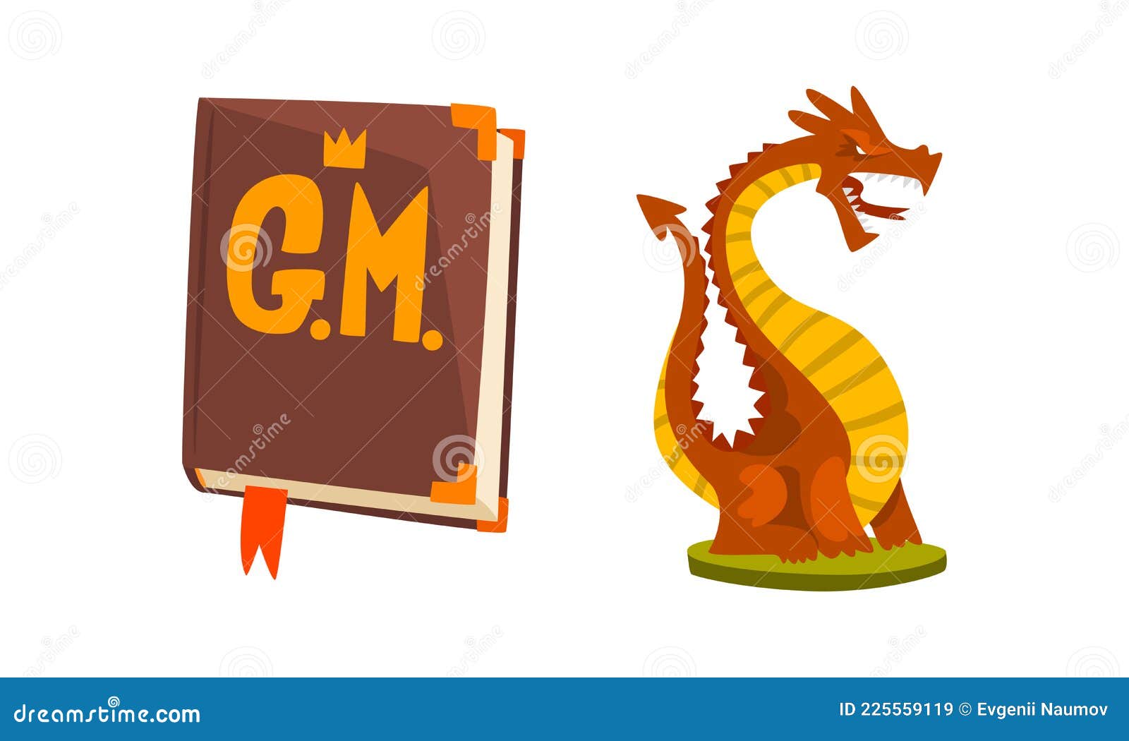 Fantasy Magic Board Game User Interface Set, Fairy Tale Book and Dragon ...