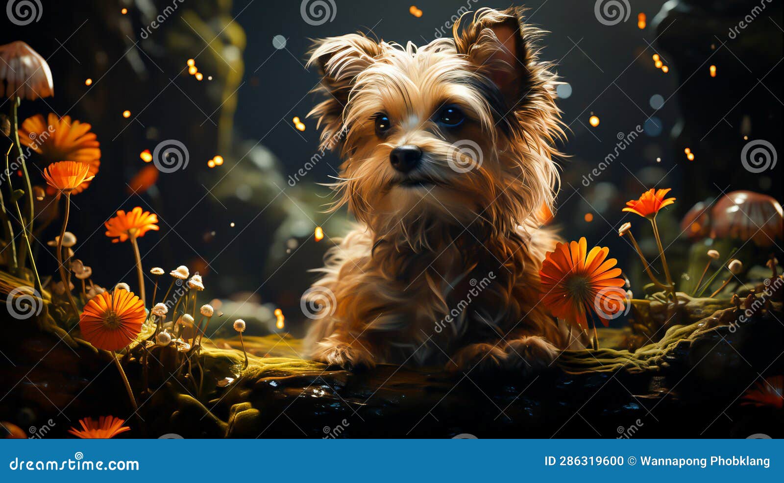 Fantasy Magic Dog in a Fairy, Generative Ai Stock Illustration ...