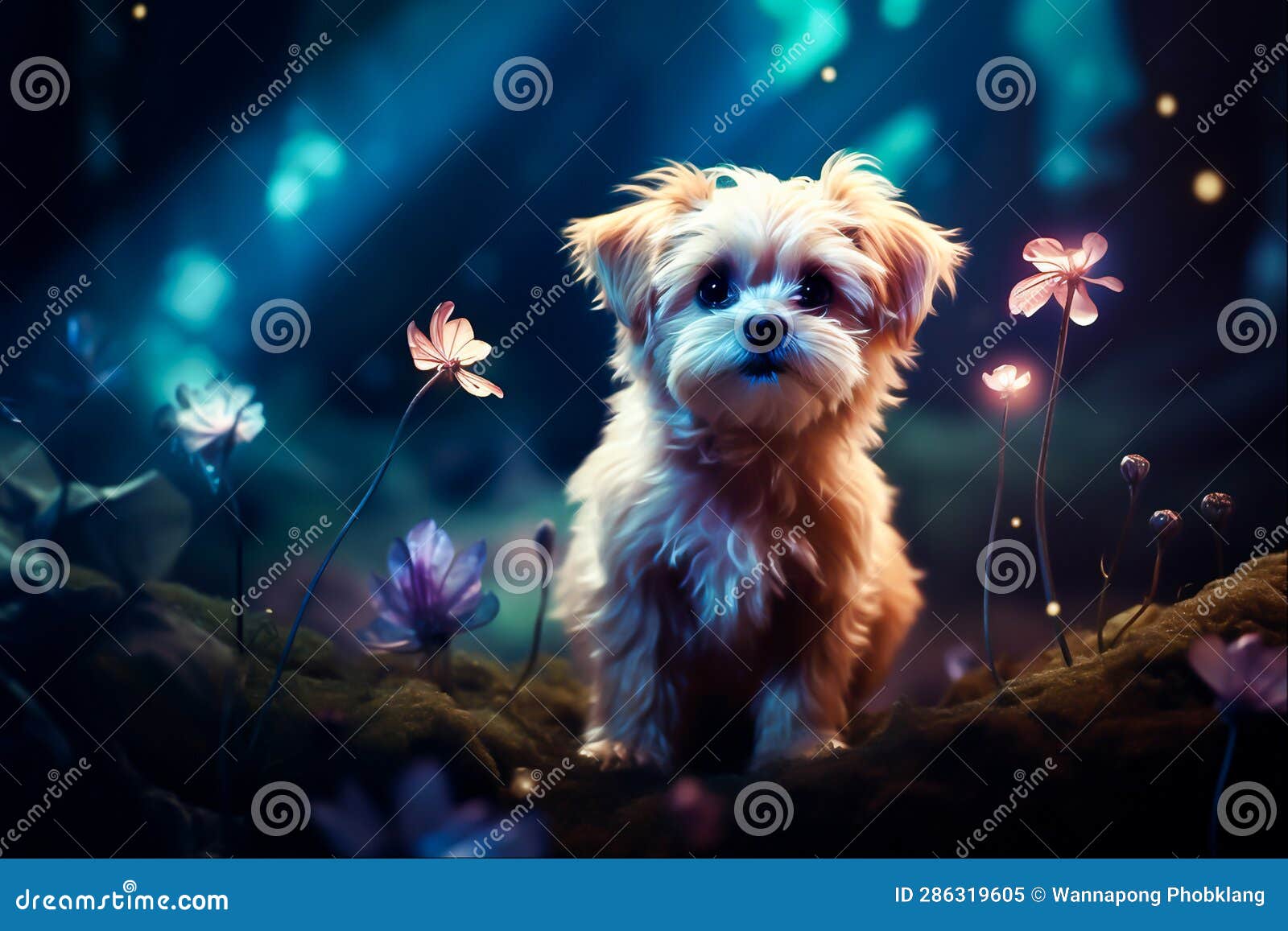 Fantasy Magic Dog in a Fairy, Generative Ai Stock Illustration ...