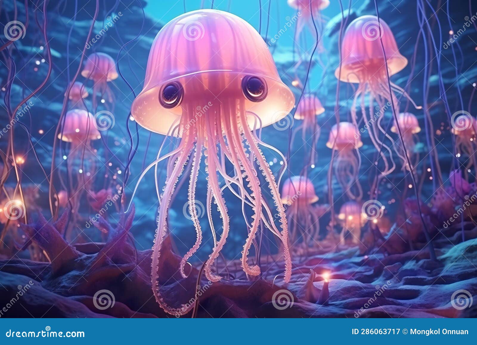 Fantasy Magic Ethereal Jellyfish Enchanted Underwater Ocean Sea. Ai ...