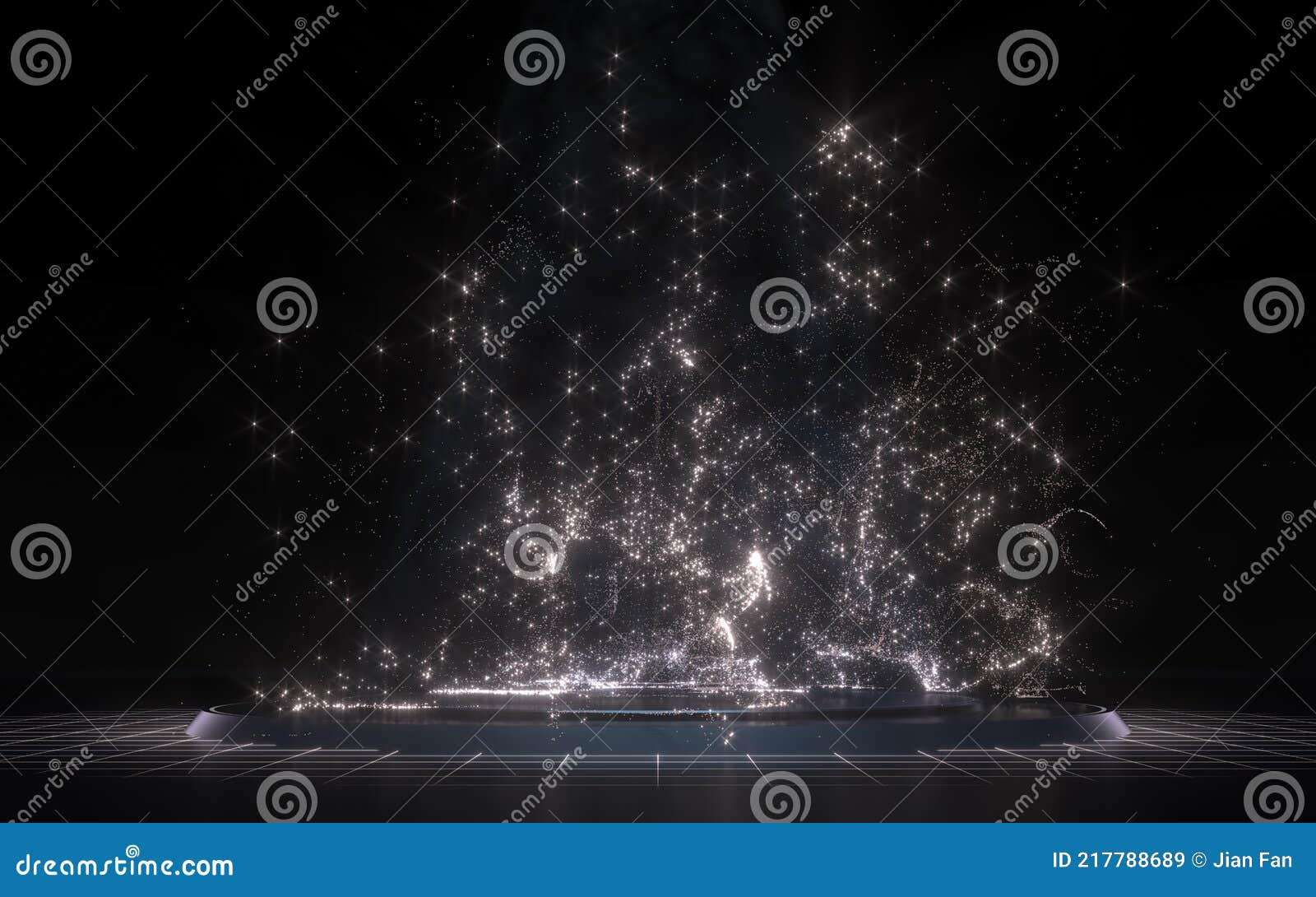 Fantasy Magic Particles with Dark Background, 3d Rendering Stock ...
