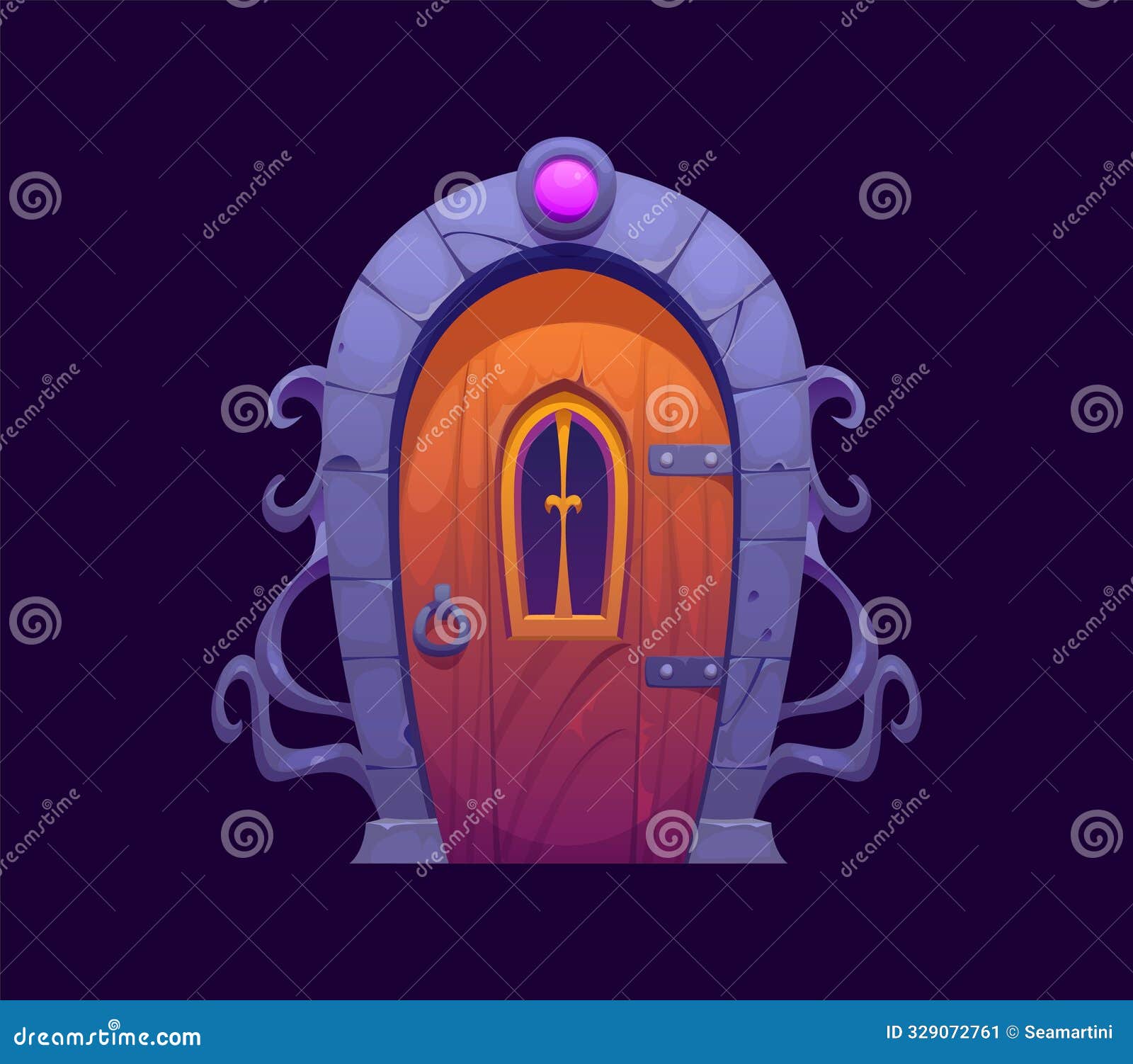 Fantasy Magic Portal Gate Door with Purple Crystal Stock Illustration ... Fantasy Magic Portal Gate Door with Purple Crystal Stock Illustration ...