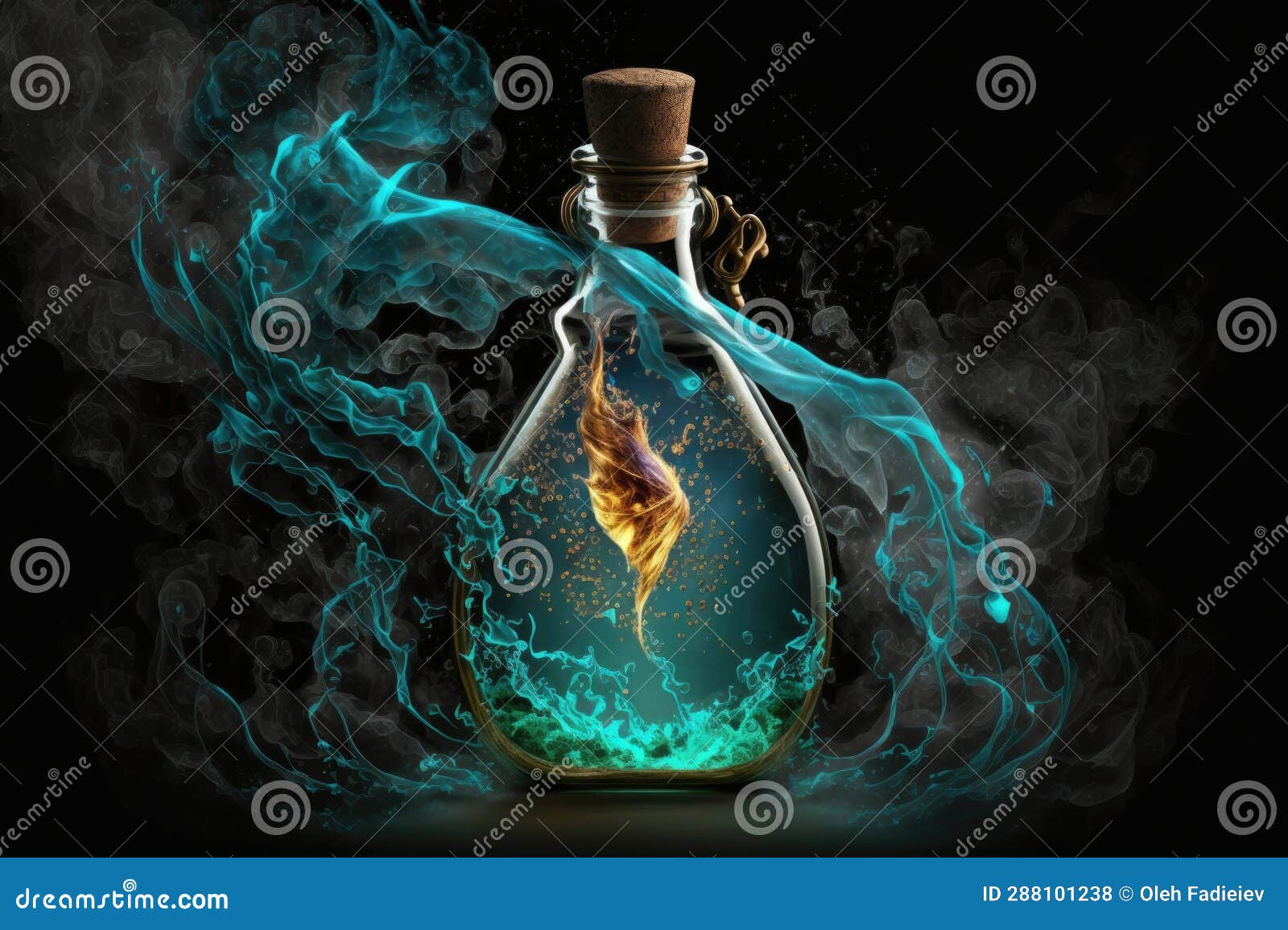 A Dance Of Fire And Ice Spirits Around A Yin And Yang Symbol Their ...