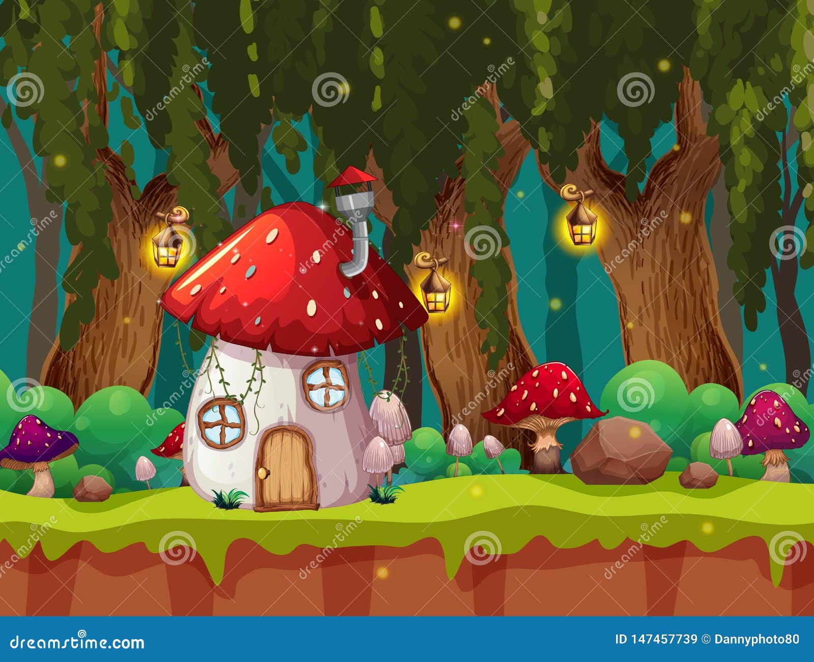 A fantasy magic scene stock vector. Illustration of light - 147457739