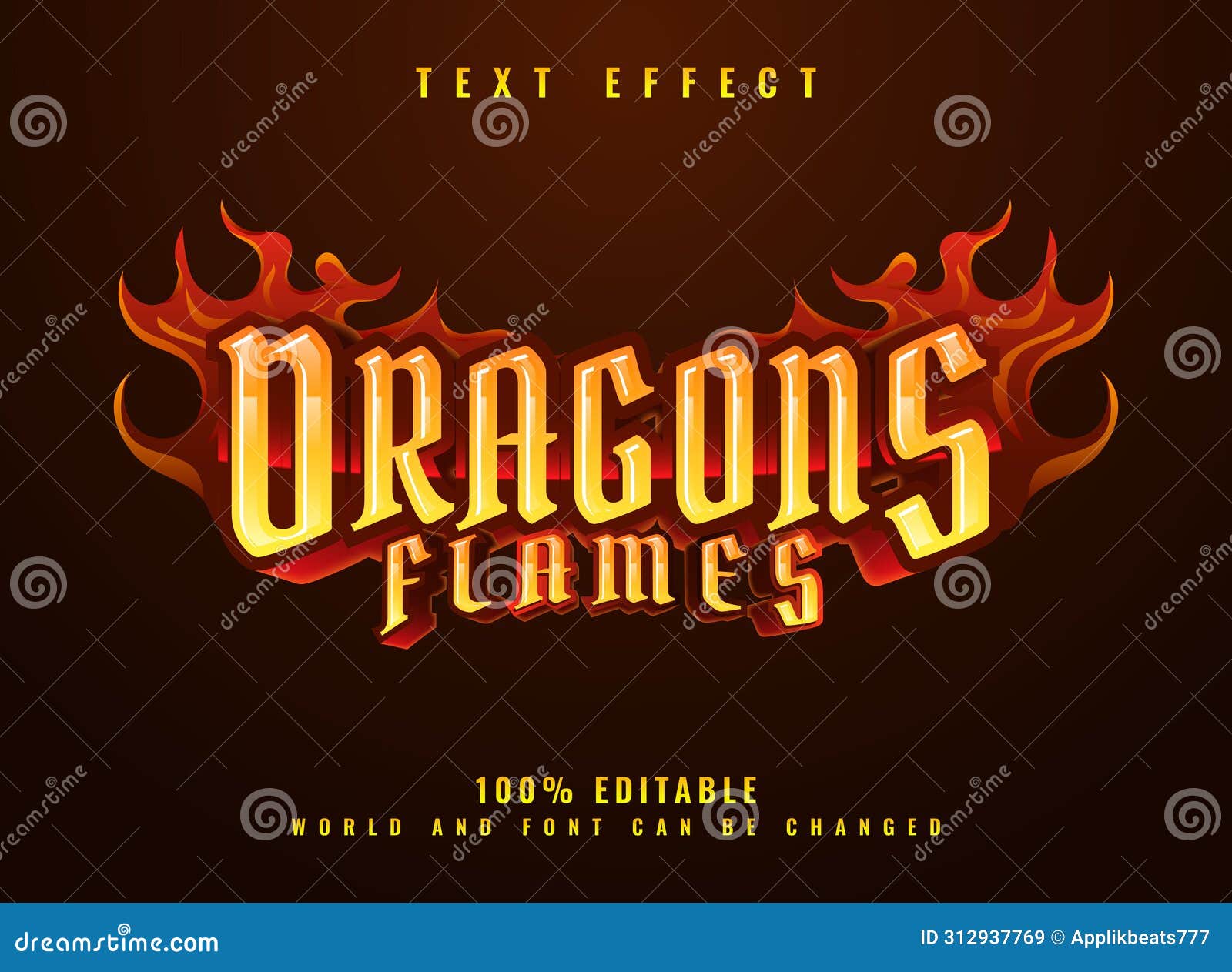 Fantasy Magical Golden 3d Dragon Flames Text Effect Alphabet with ...