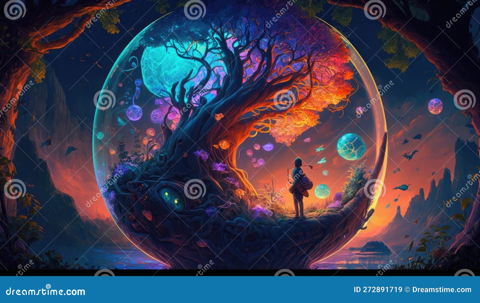 Fantasy Magical World.. Generative AI Stock Illustration - Illustration ...