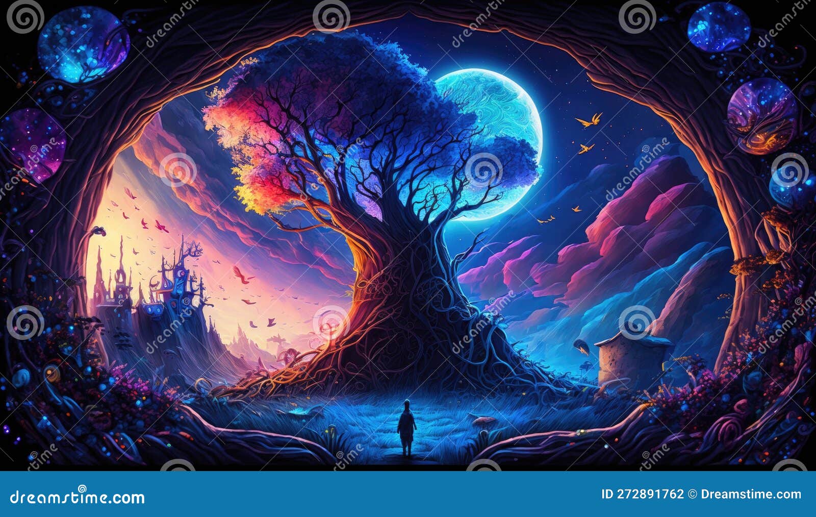 Fantasy Magical World.. Generative AI Stock Illustration - Illustration ...