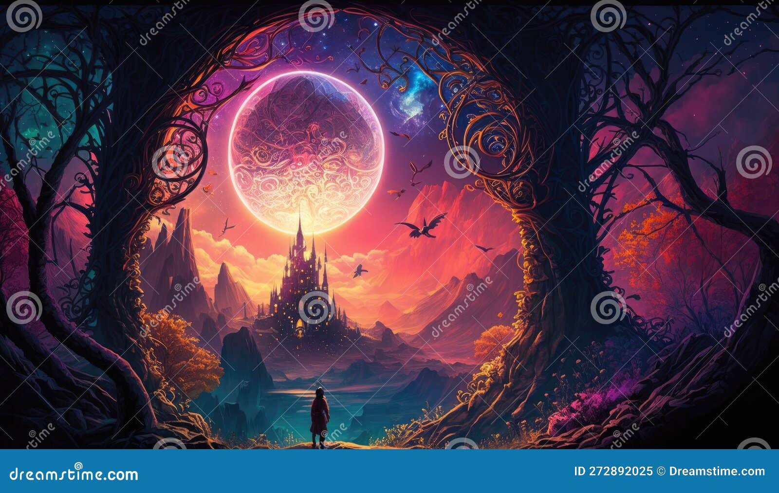 Fantasy Magical World.. Generative AI Stock Illustration - Illustration ...