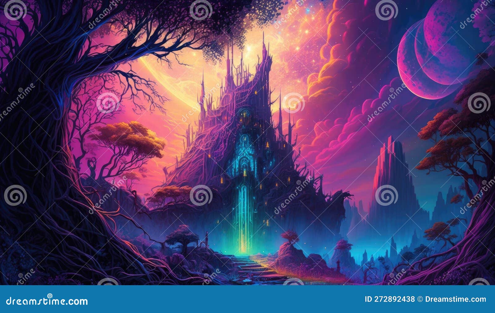 Fantasy Magical World.. Generative AI Stock Illustration - Illustration ...
