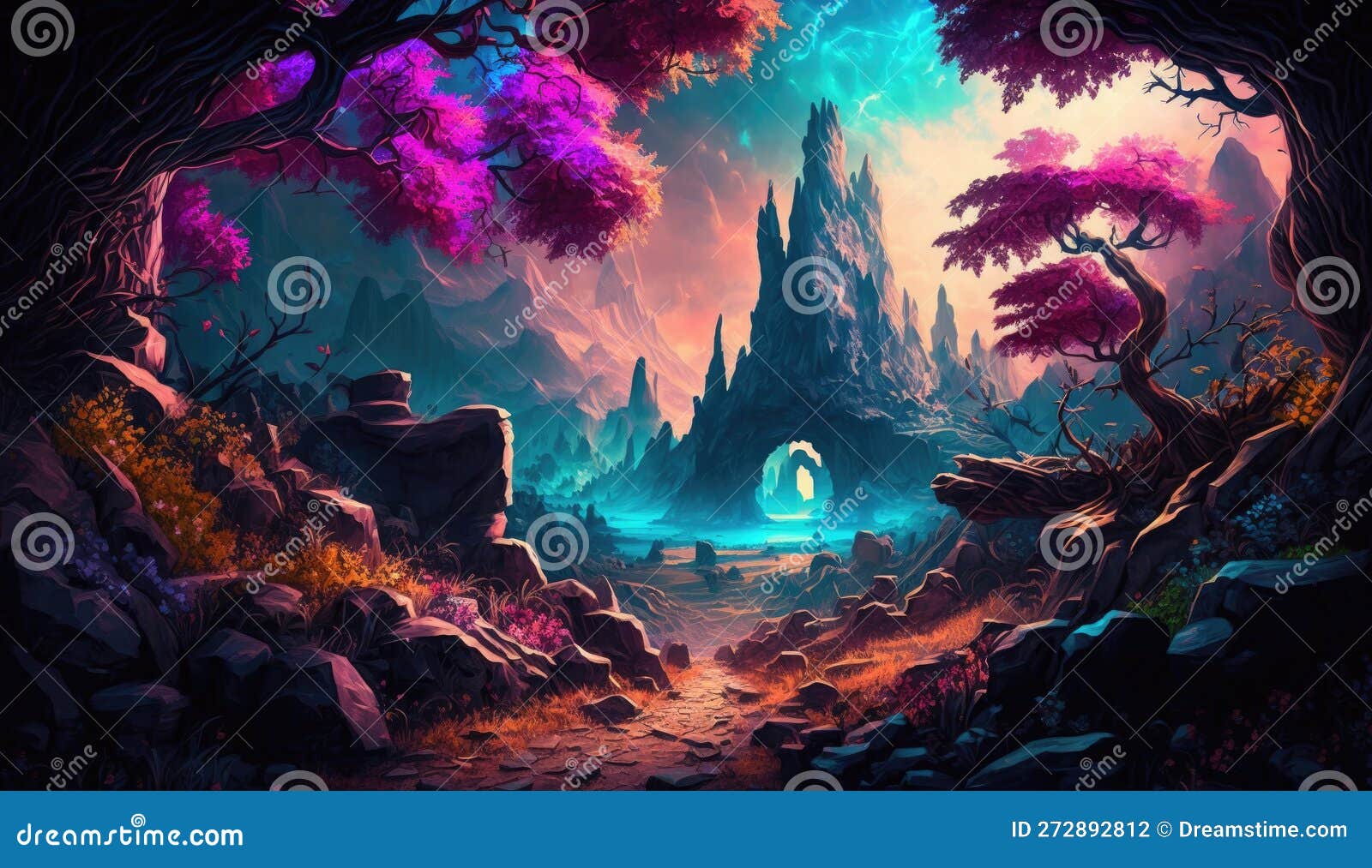 Fantasy Magical World.. Generative AI Stock Illustration - Illustration ...