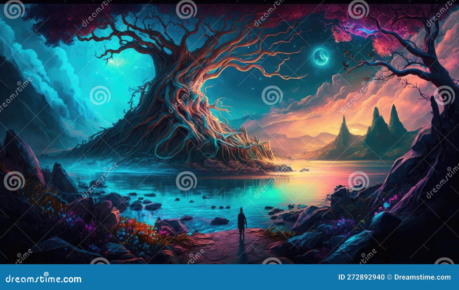 Fantasy Magical World.. Generative AI Stock Illustration - Illustration ...