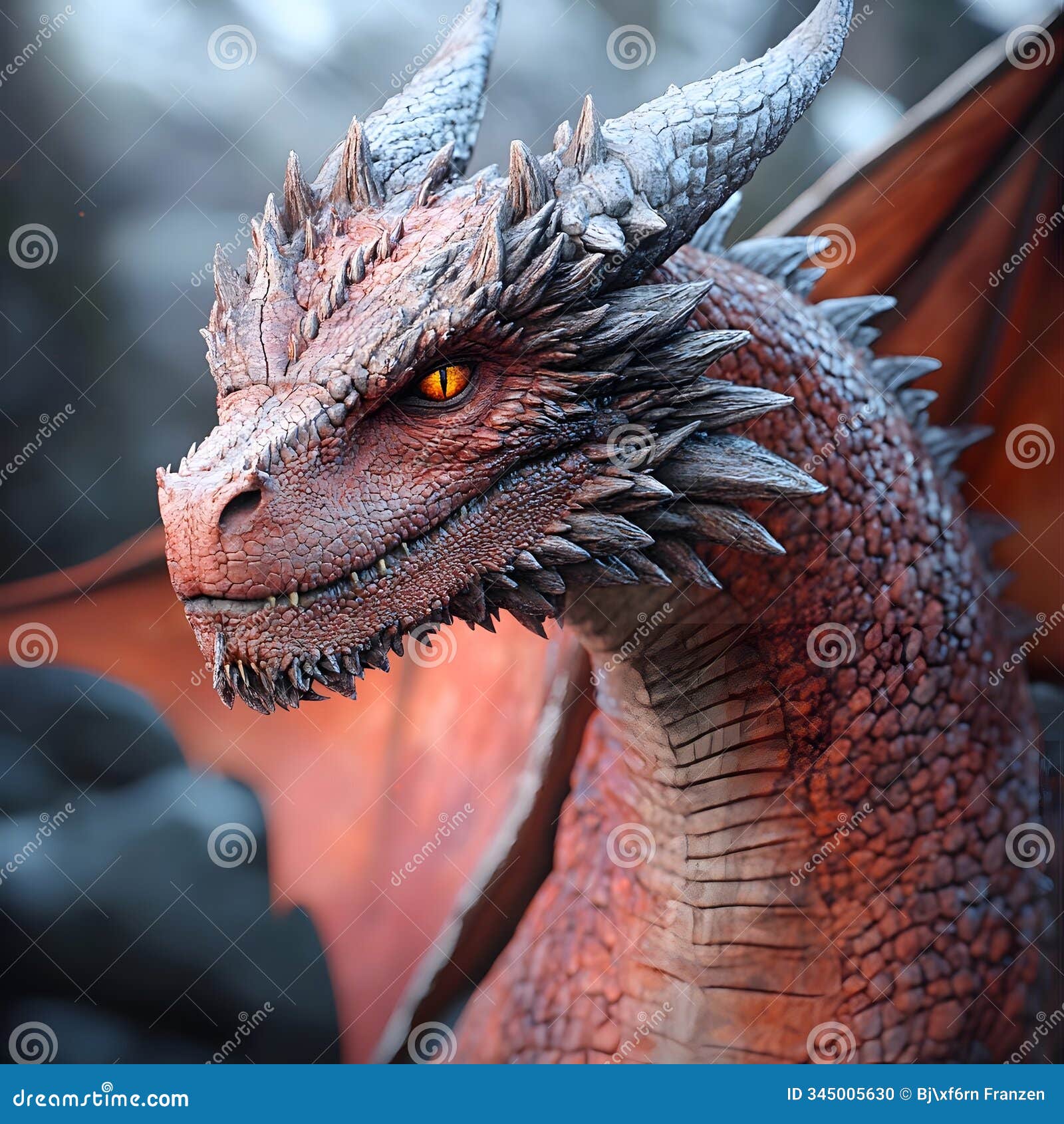 Fantasy Majestic Dragon Creature Powerful Beast Stock Photo - Image of ...