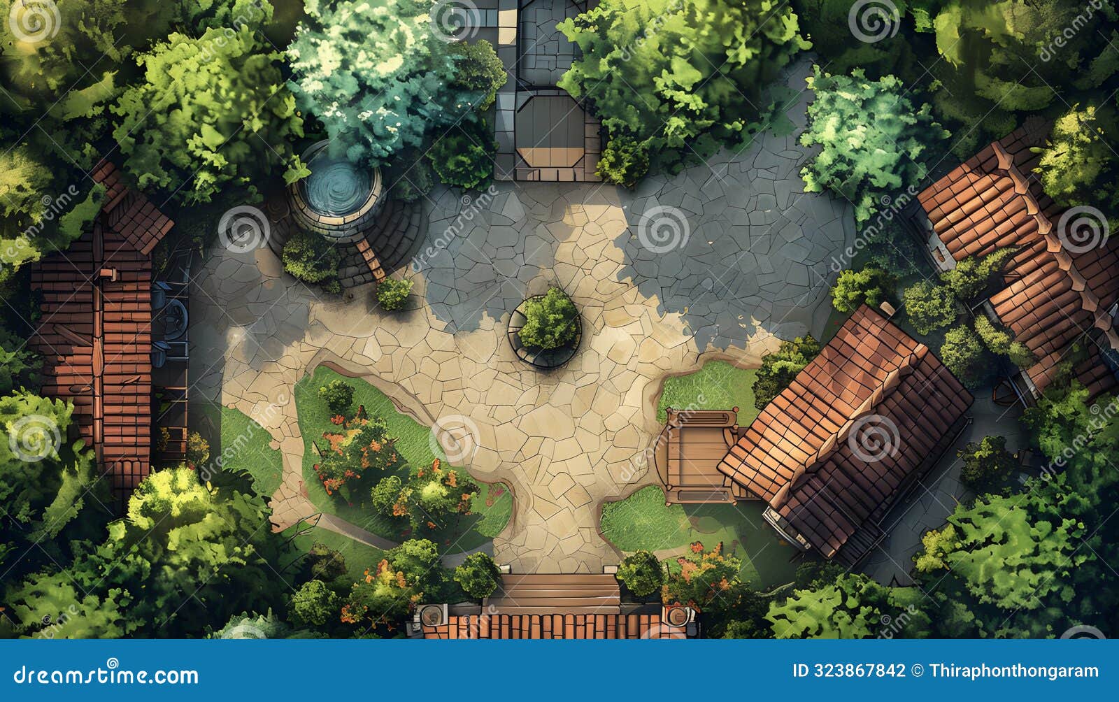 Fantasy map for game rpg stock illustration. Illustration of game ...