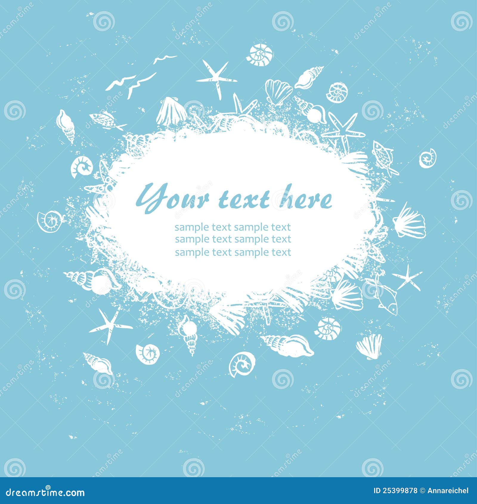 Fantasy maritime vignette stock illustration. Illustration of blue ...