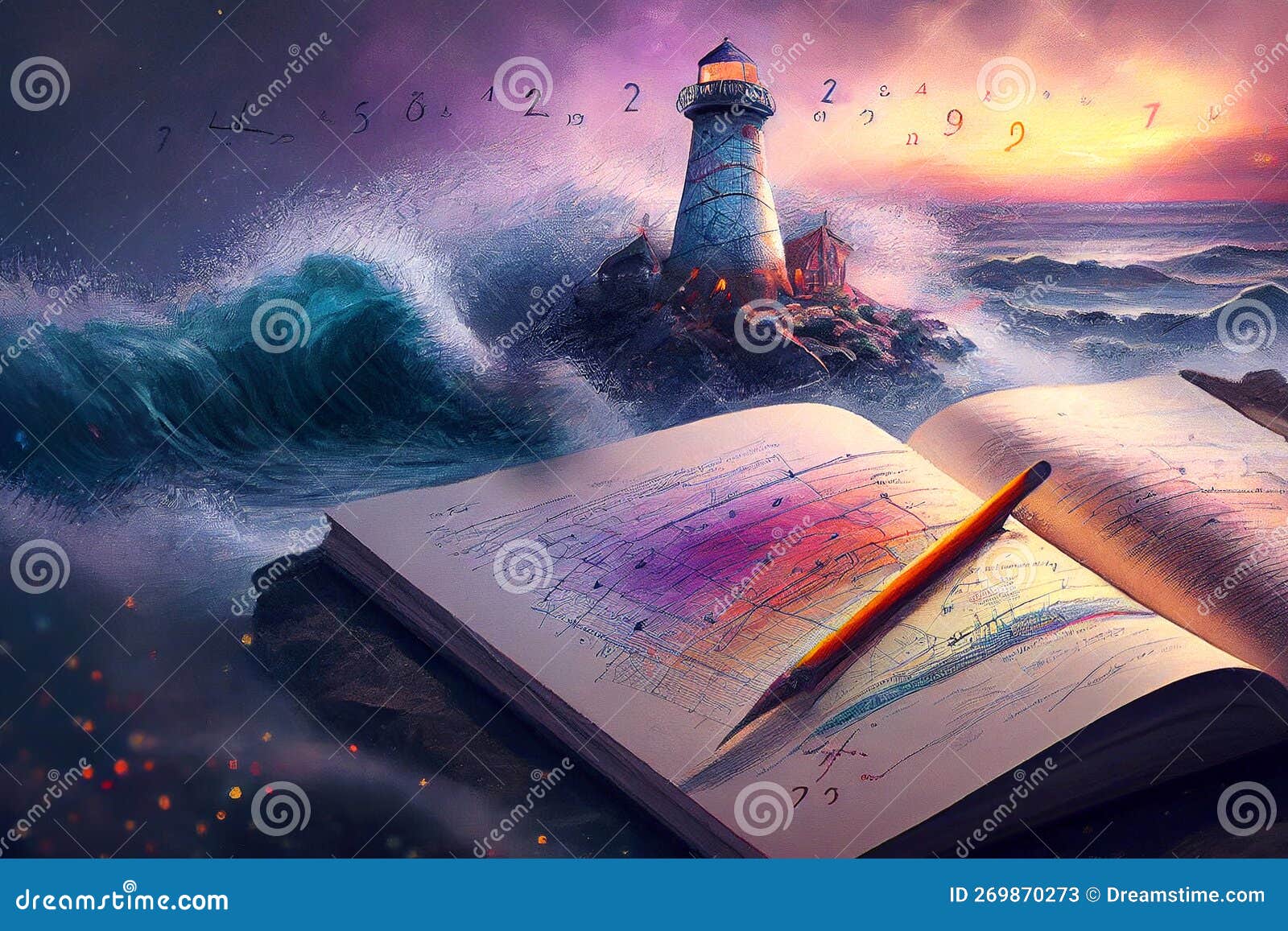 A Fantasy Math Background Featuring Imaginary Mathematical Equations ...