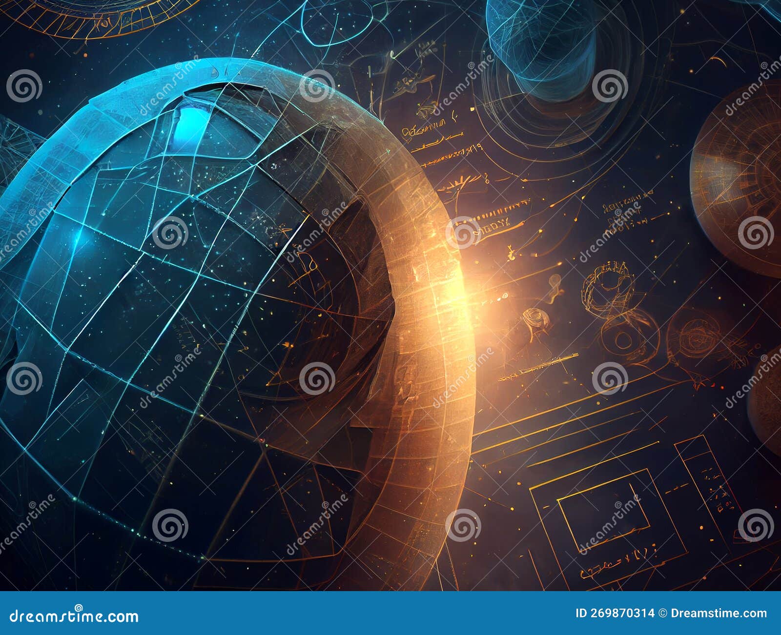 A Fantasy Math Background Featuring Imaginary Mathematical Equations ...