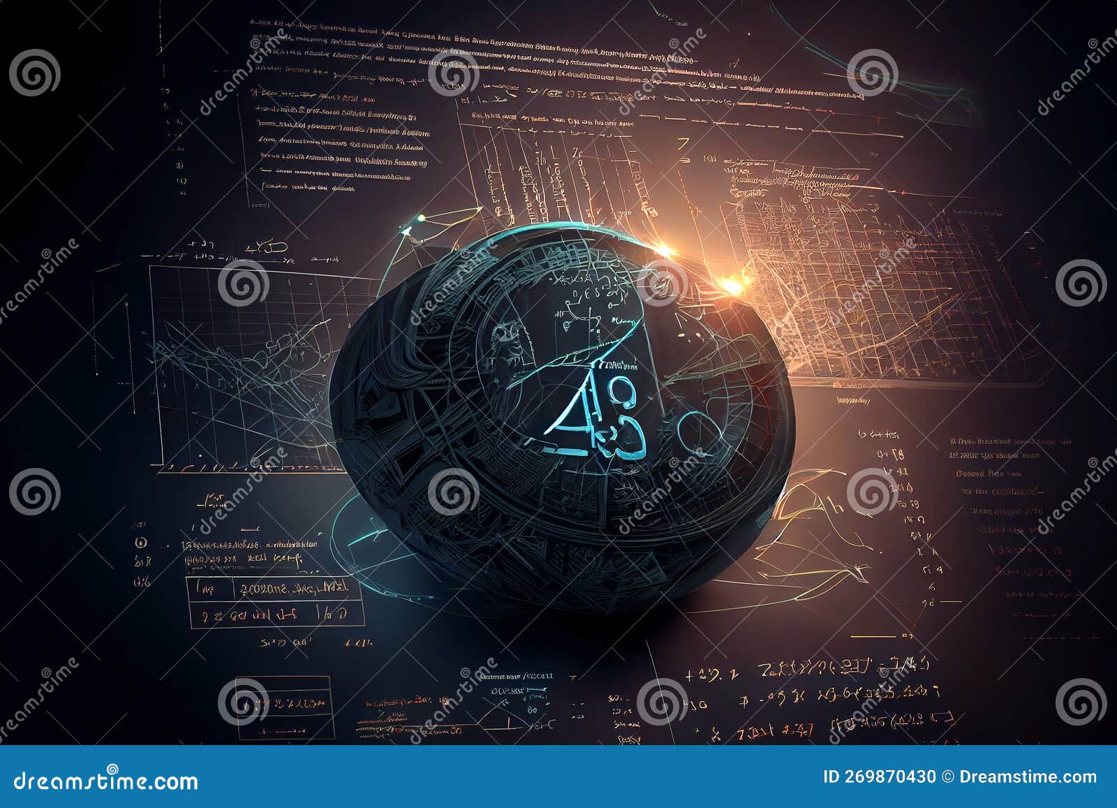 A Fantasy Math Background Featuring Imaginary Mathematical Equations ...