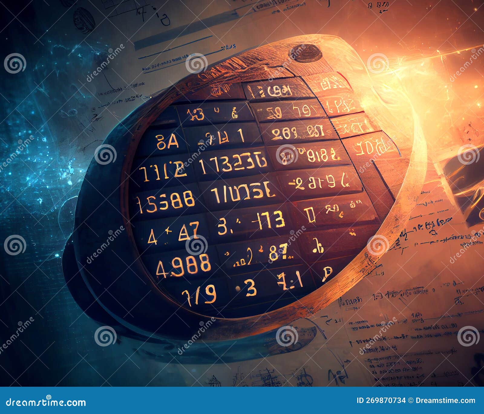 A Fantasy Math Background Featuring Imaginary Mathematical Equations ...