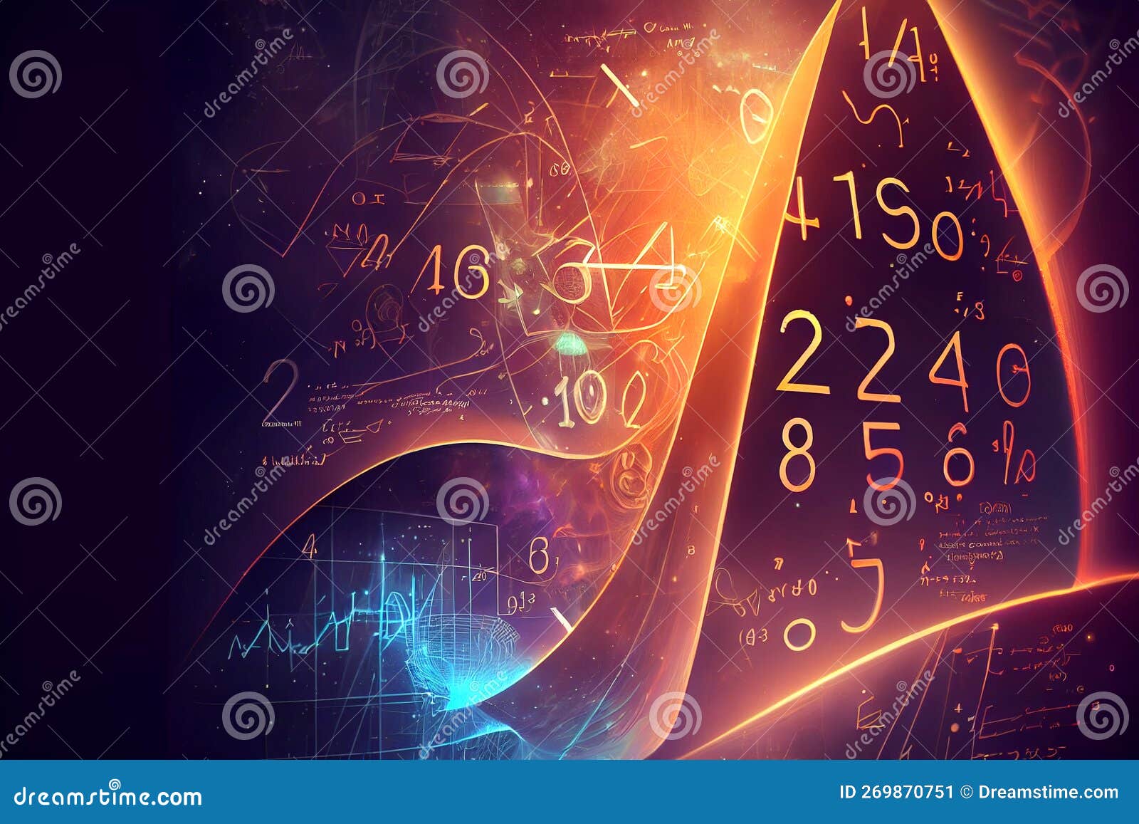A Fantasy Math Background Featuring Imaginary Mathematical Equations ...