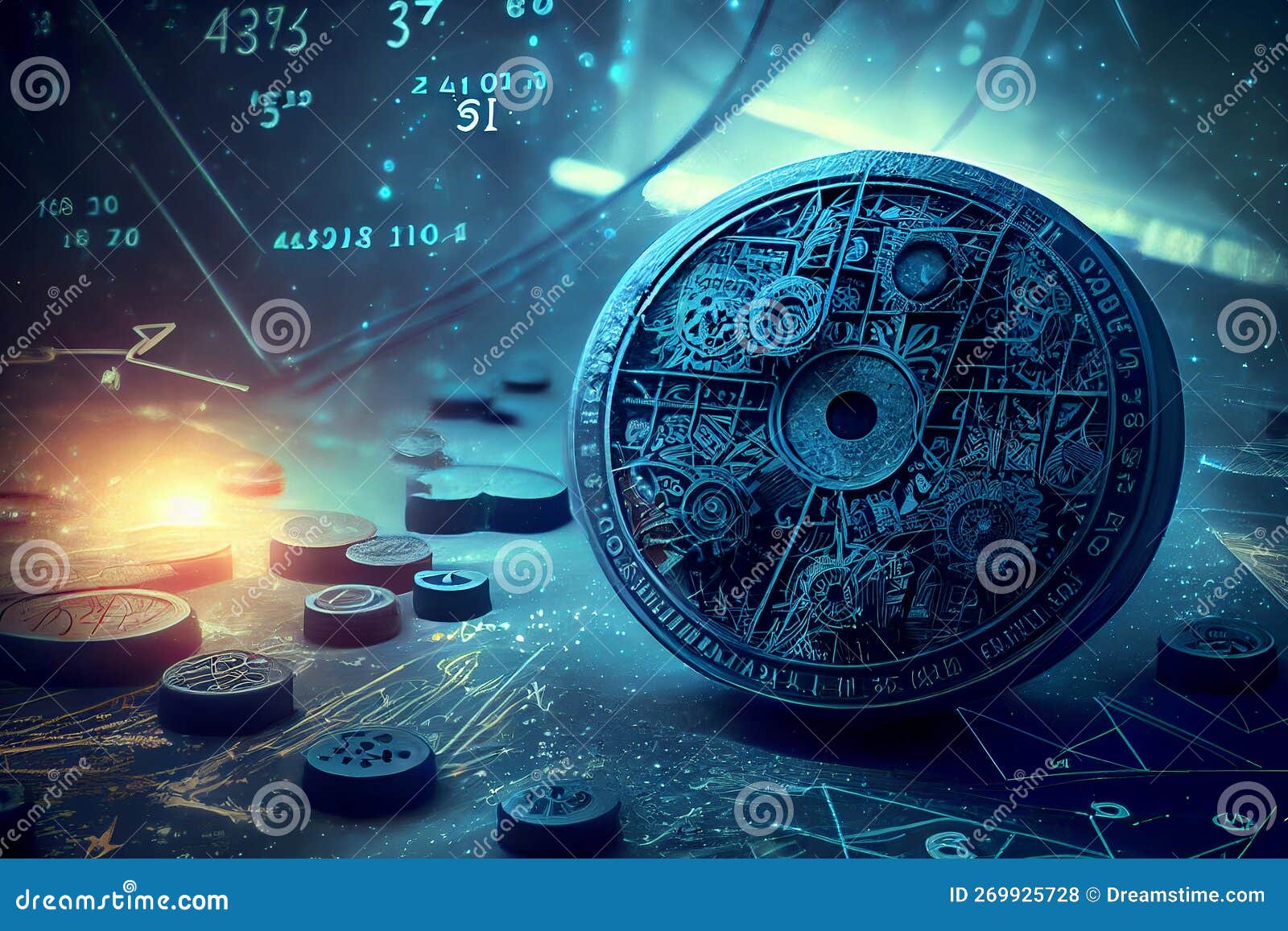 A Fantasy Math Background Featuring Imaginary Mathematical Equations ...