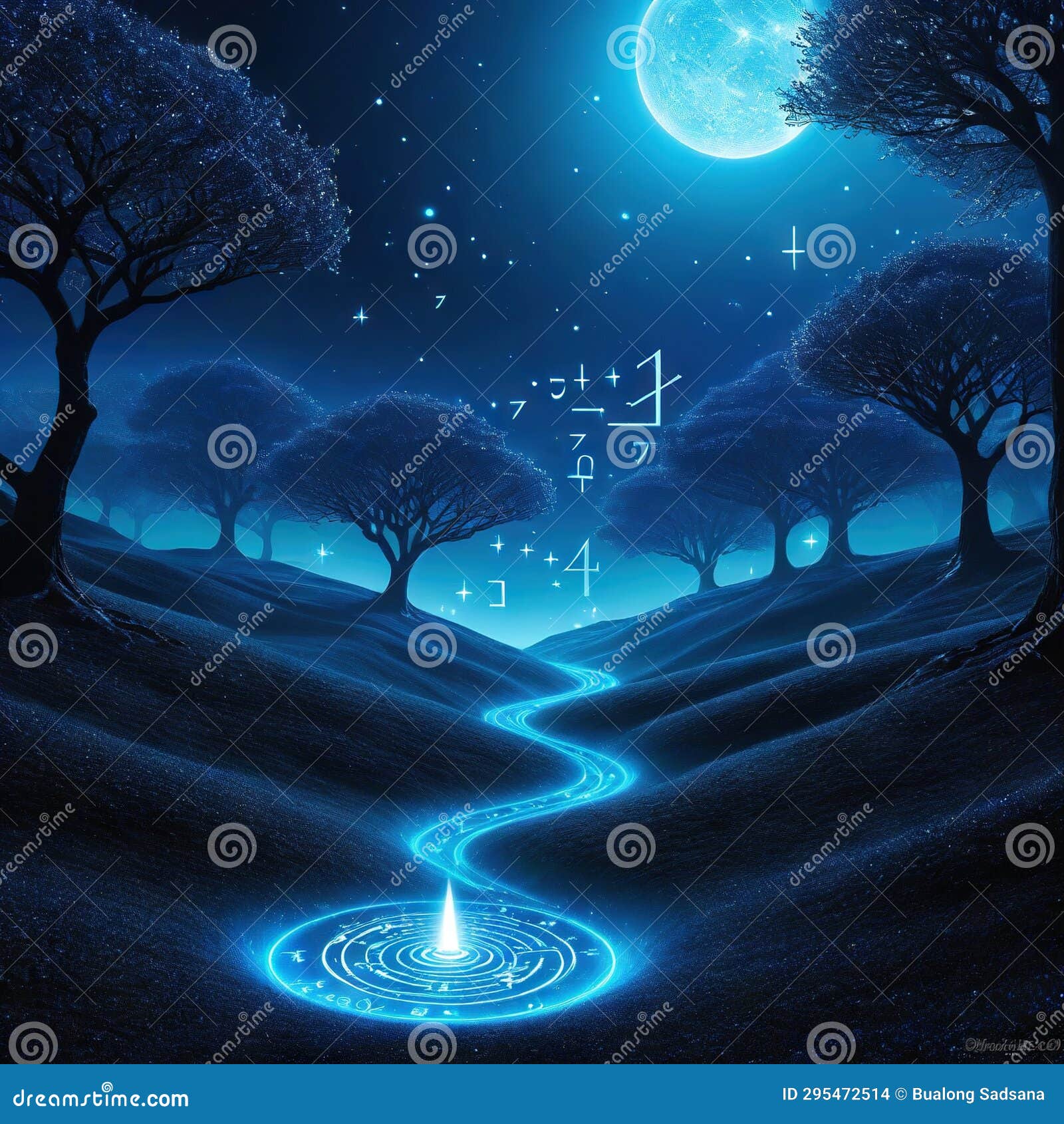 A Fantasy Math Background Featuring Imaginary Mathematical Equations ...