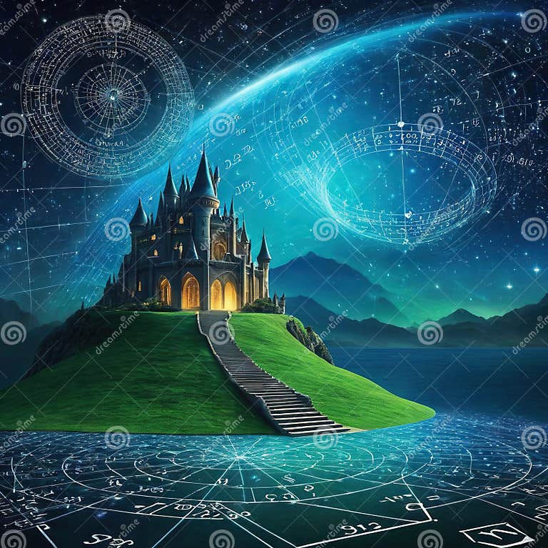 Fantasy Math Background Featuring Imaginary Mathematical and Stock ...