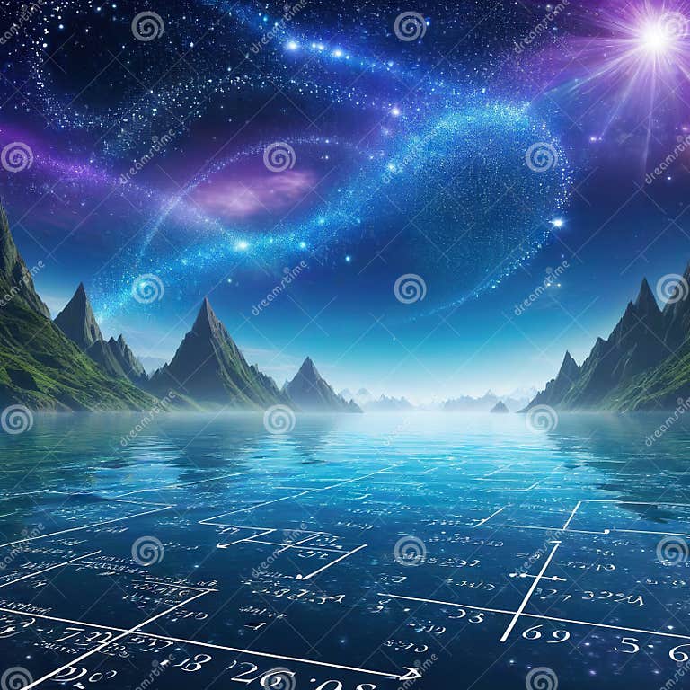 Fantasy Math Background Featuring Imaginary Mathematical and Stock ...