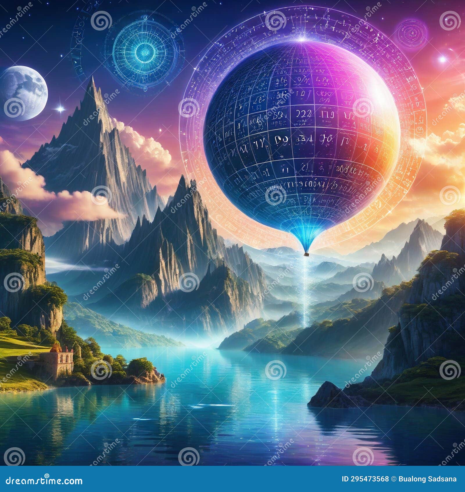 A Fantasy Math Background Featuring Imaginary Mathematical Equations ...