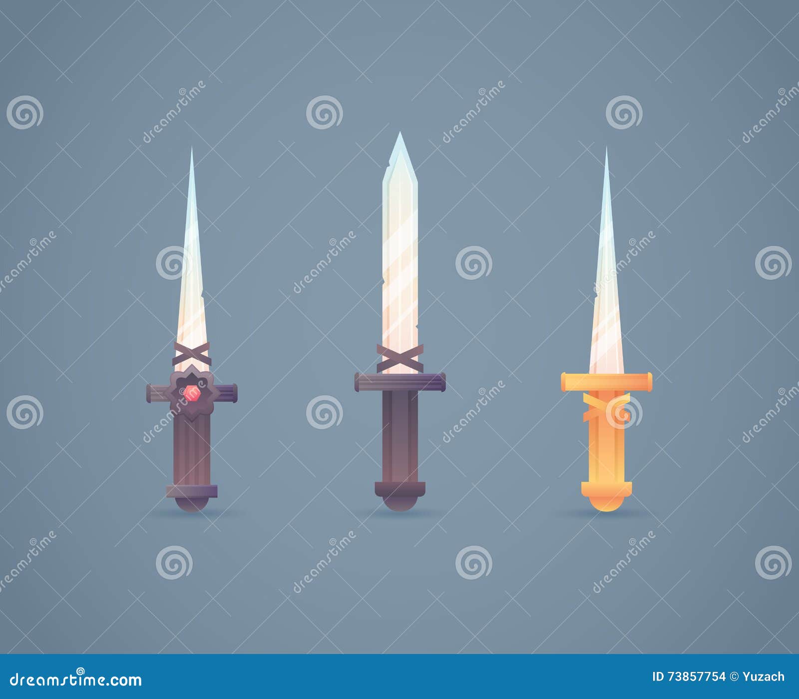 Fantasy Medieval Cold Weapon Set in Flat-style Stock Vector ...
