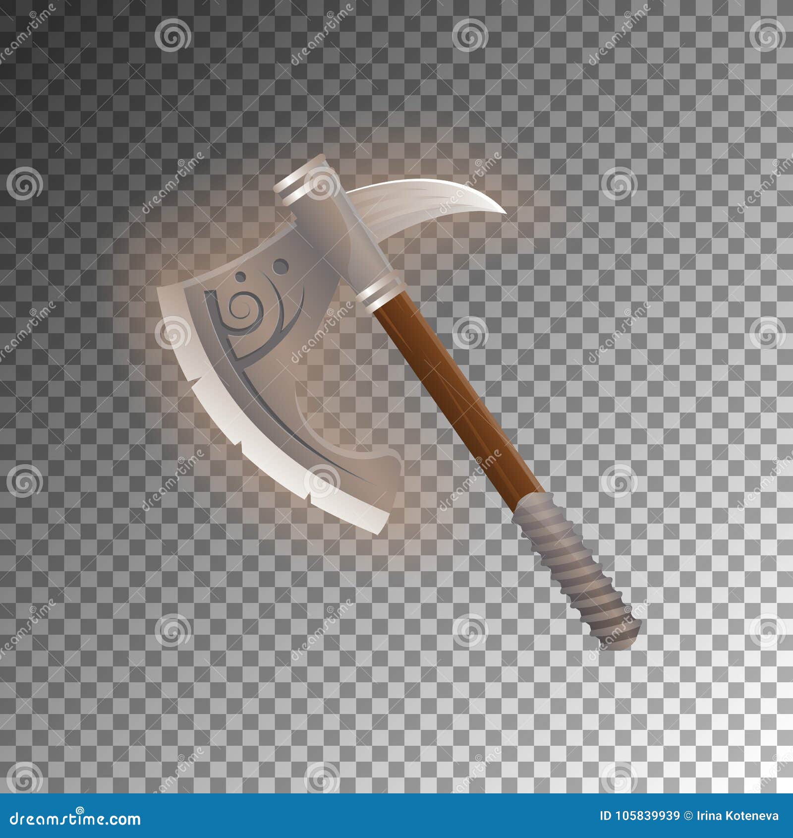 Fantasy Medieval Tomahawk Isolated Game Element Stock Vector ...