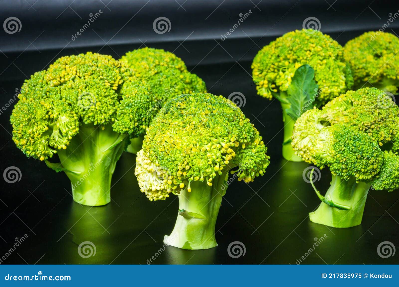 Fantasy Mini Landscape - Trees Made with Broccoli on a Black Background ...
