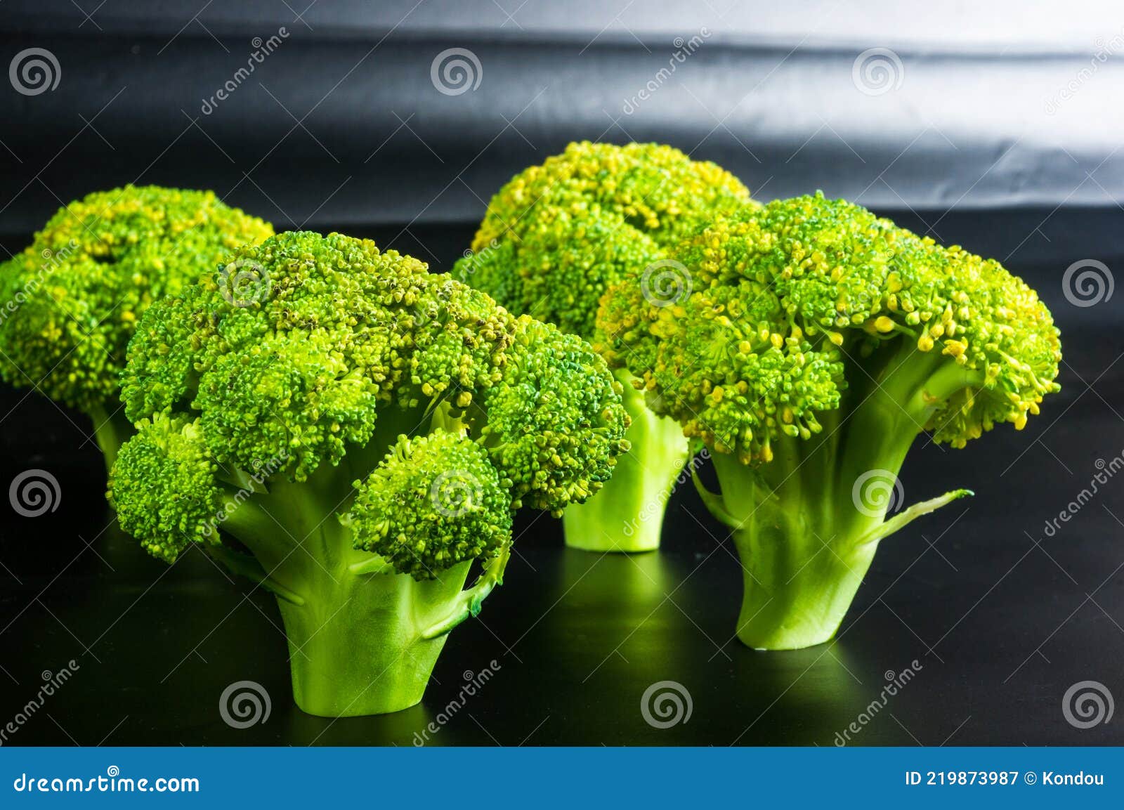 Fantasy Mini Landscape - Trees Made with Broccoli on a Black Background ...