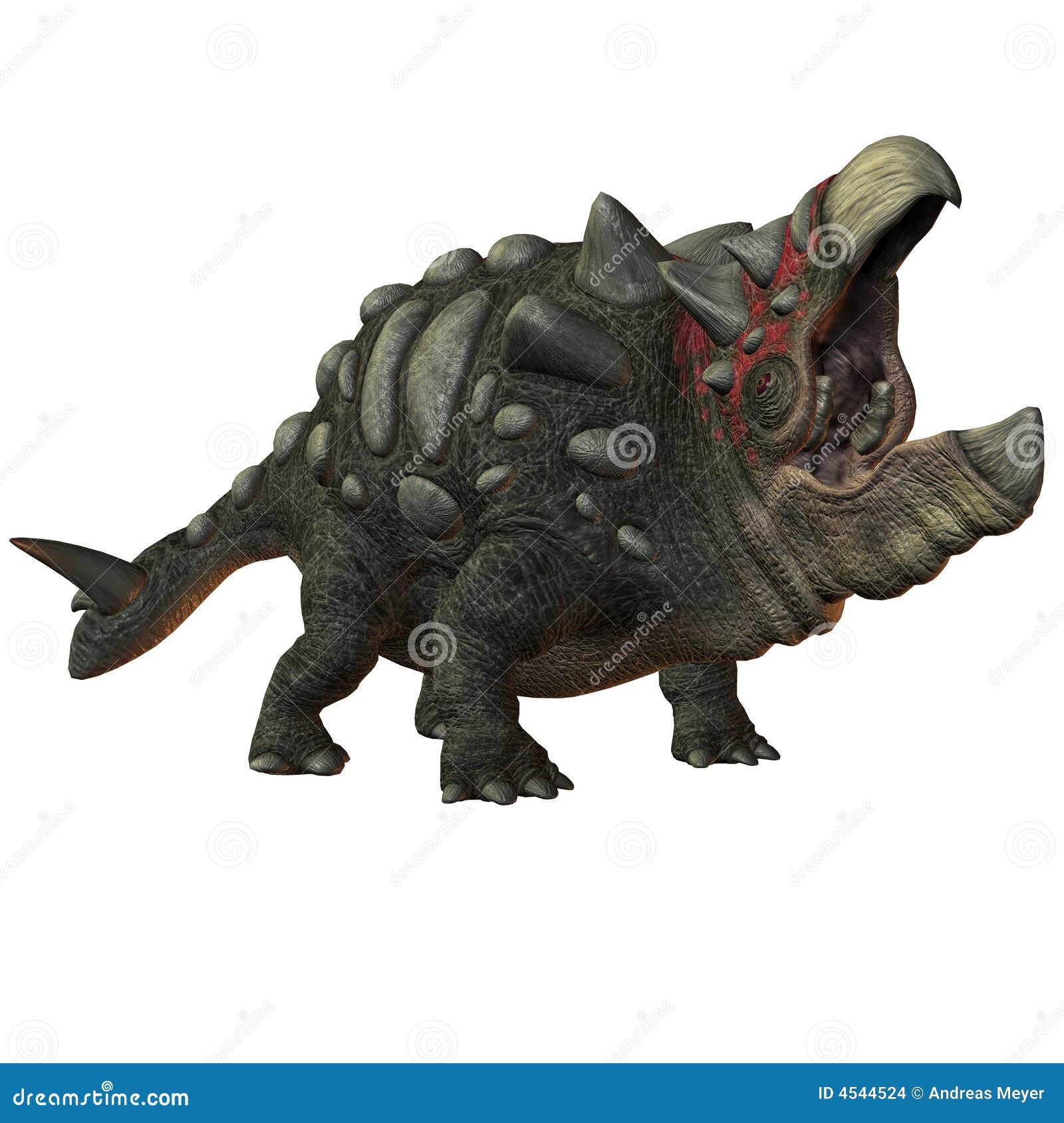 Fantasy Orc Monster Brute Warrior Swinging A Mace Weapon In Battle. 3D ...