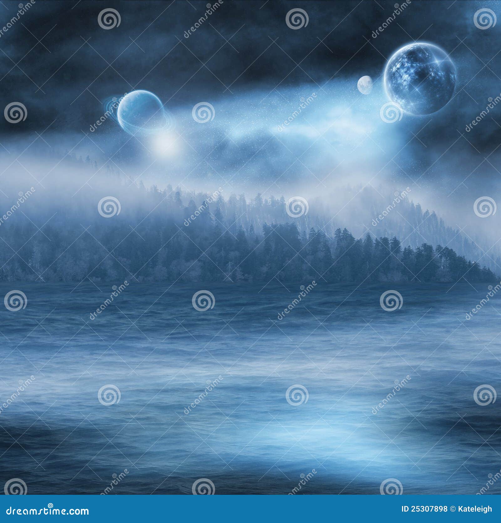 Fantasy Ocean stock illustration. Illustration of peaceful - 25307898