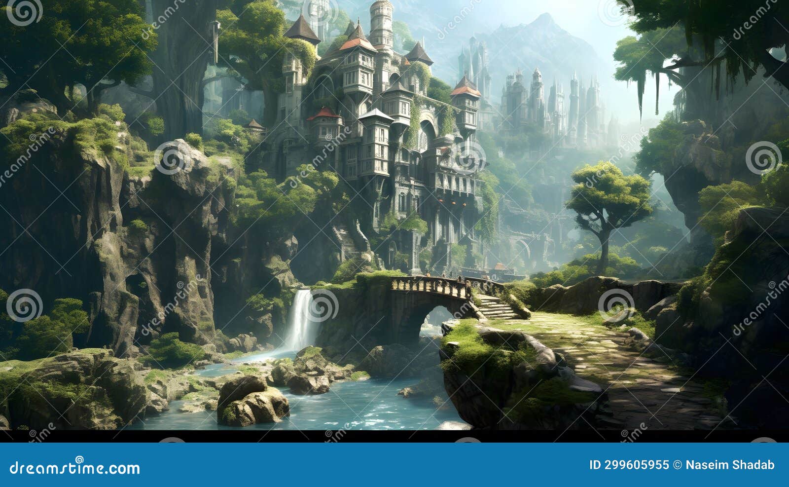 Fantasy onward environment stock illustration. Illustration of ...