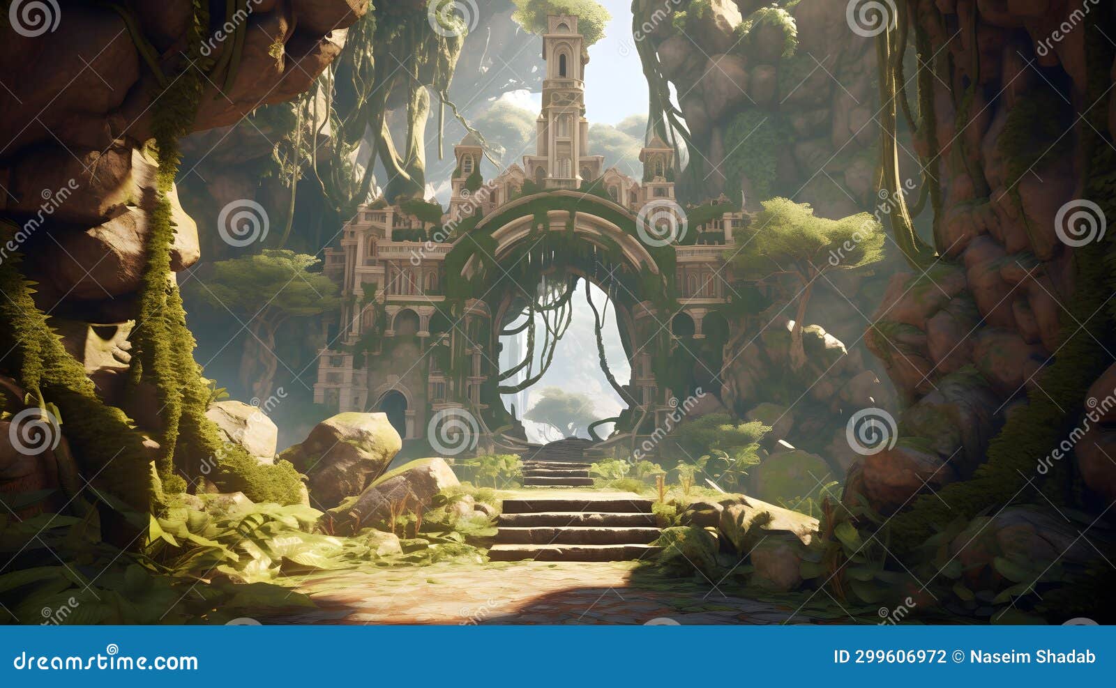 Fantasy onward environment stock illustration. Illustration of fabtasy ...