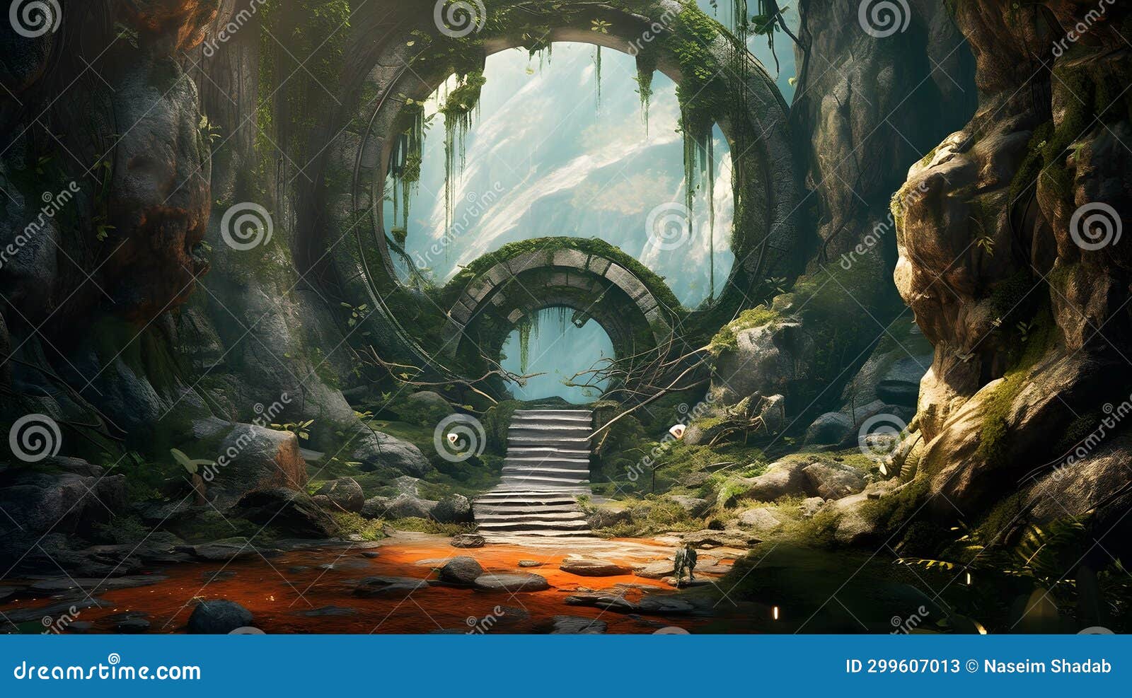 Fantasy onward environment stock illustration. Illustration of tower ...
