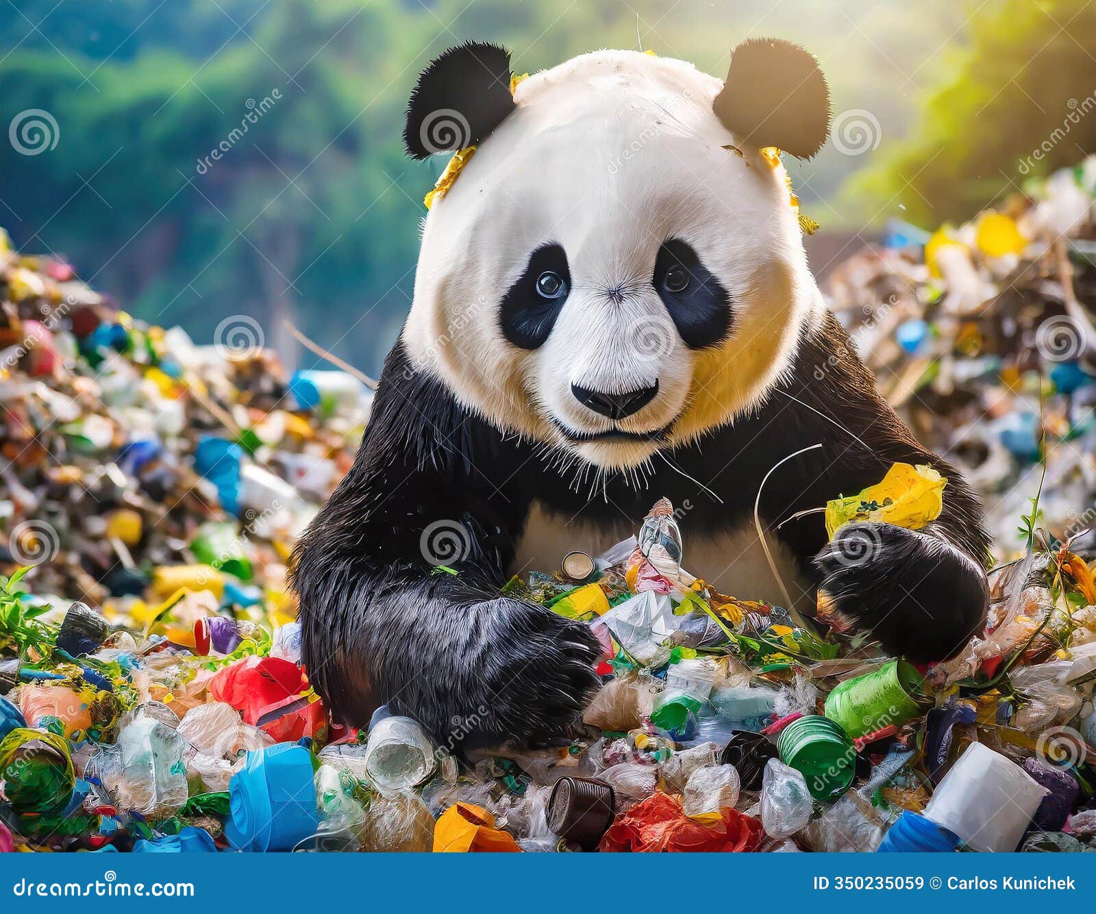 Fantasy Panda Made of Plastic and Other Waste in a Garbage Dump ...