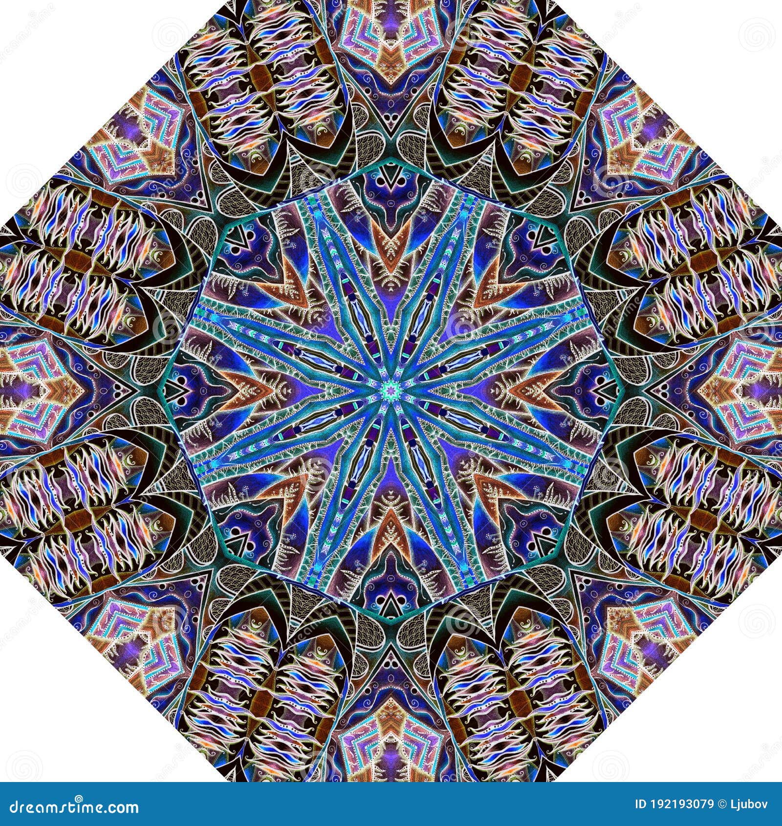 Fantasy Pattern in Ethnic Style. Interesting Octagonal Mandala Stock ...