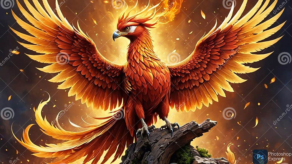 Fantasy of Pheonix Bird Generate Ai Stock Illustration - Illustration ...