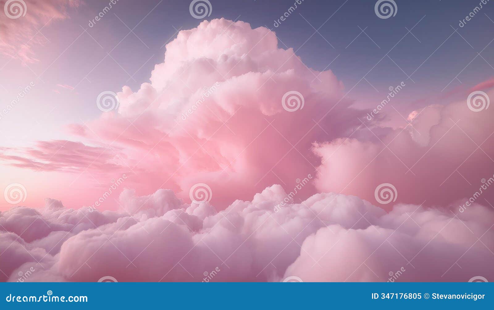 Fantasy Pink and Purple Sky with Clouds Stock Illustration ...