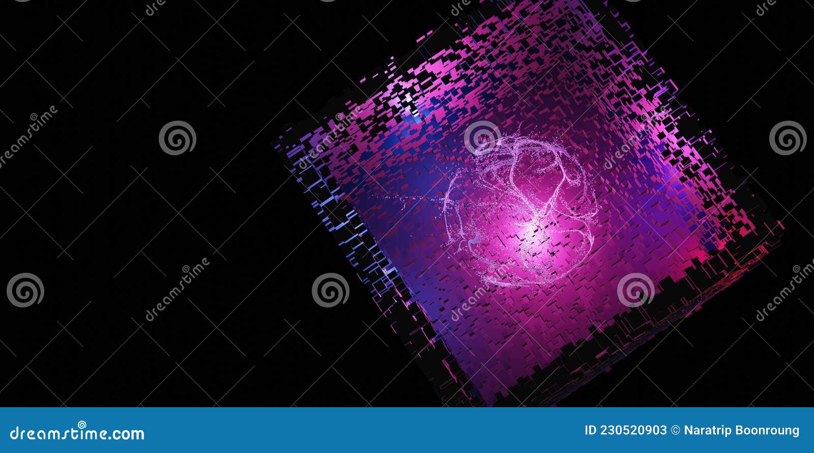 Fantasy Pixel Blocks Technology Abstract Background Modern Scene ...