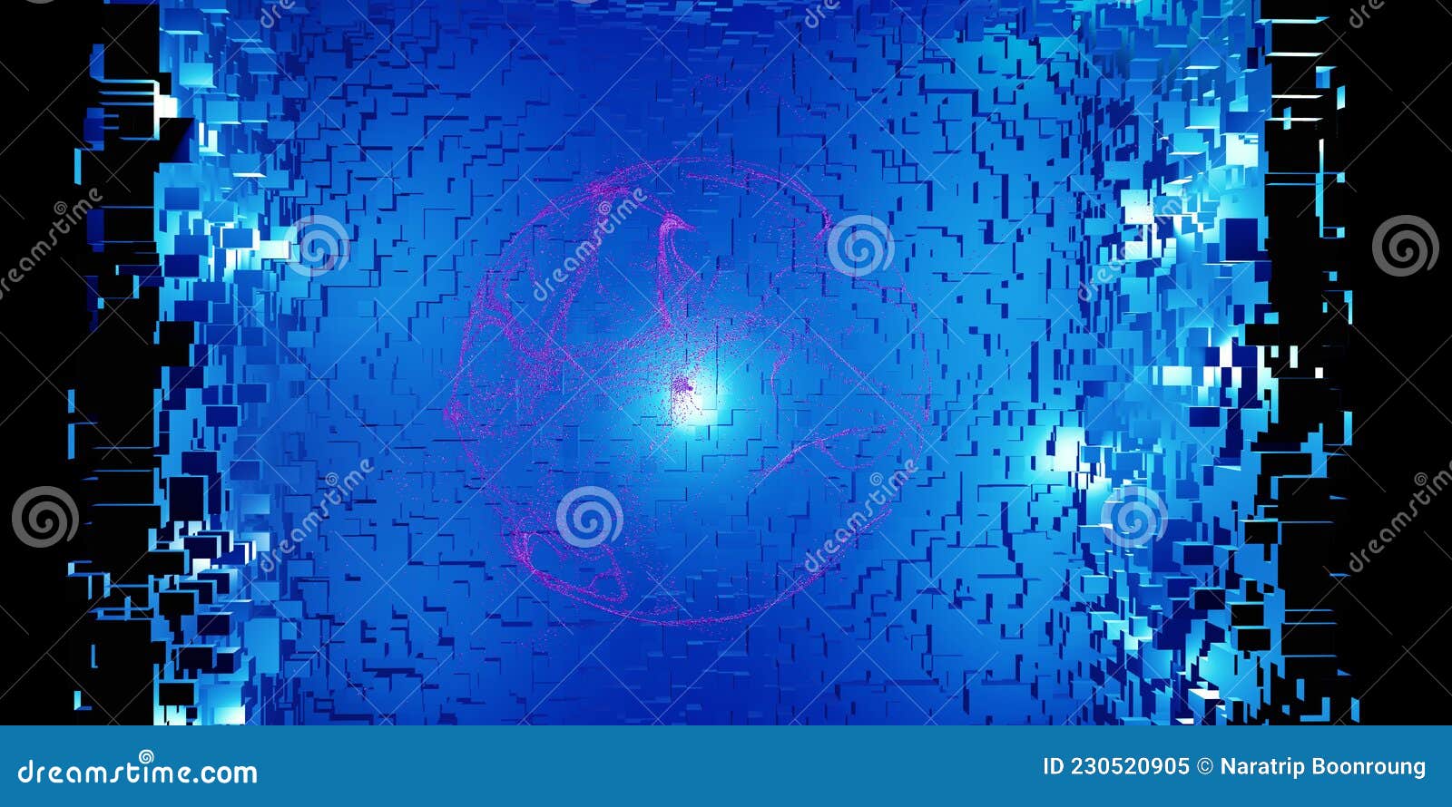 Fantasy Pixel Blocks Technology Abstract Background Modern Scene ...