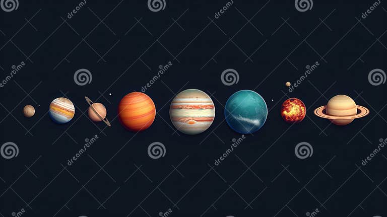 Fantasy Planetary System Against Black Void 3d Rendering Image, Ai ...