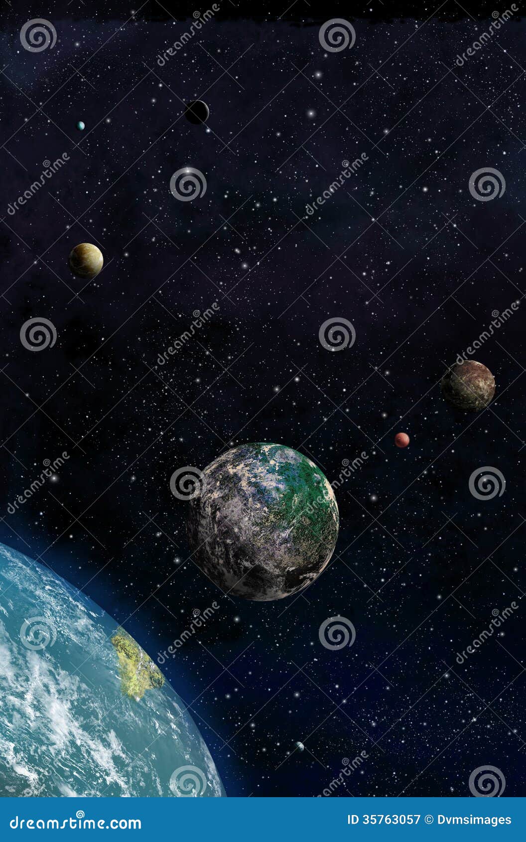 Fantasy Planets Solar System Royalty-Free Stock Photo | CartoonDealer ...