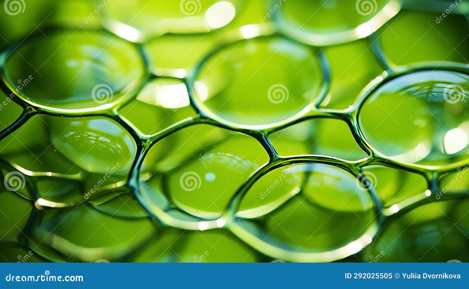 Fantasy Plant Cells Microscopy. Green Organic Structures. Microlife ...